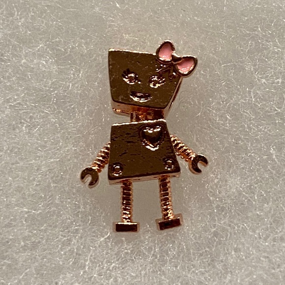 Jewelry | Newrosegold Girl Robot Diy Charm Wpink Bow | Poshmark
